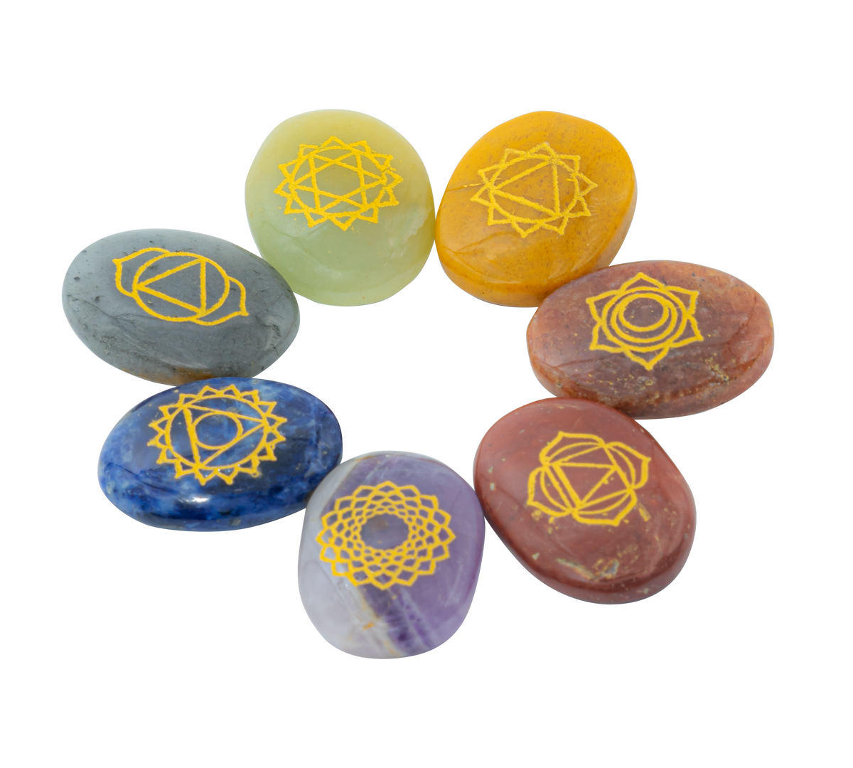 7 Chakra Stone Box Set with Guide to Practicing Chakra Healing